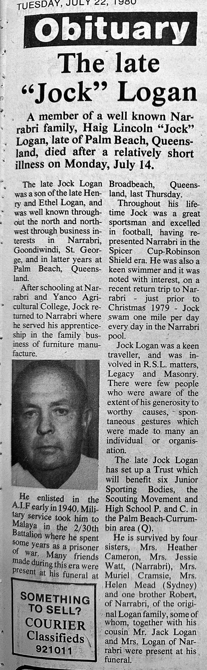 Narrabri-born Haig ‘Jock’ Logan’s diary sheds light on World War II ...
